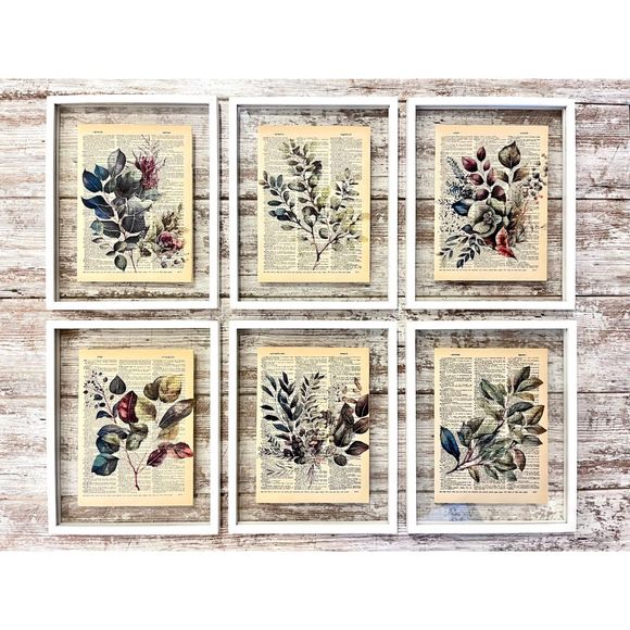 Art | Botany Botanical Vintage Dictionary Wall Collage Picture Prints ...